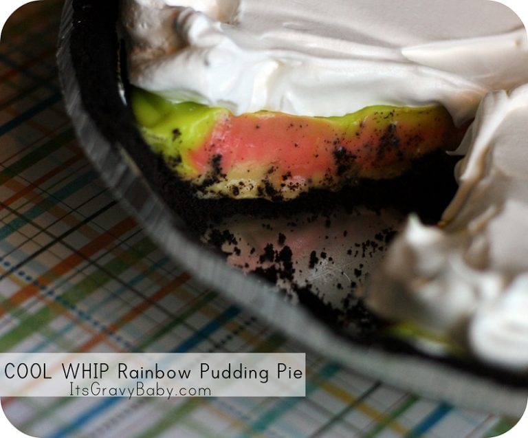 COOL WHIP Rainbow Pudding Pie - Recipe - It's Gravy, Baby!